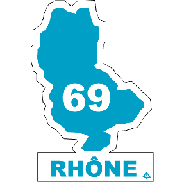 Autocollant 69 département du Rhône - Autosignalétique