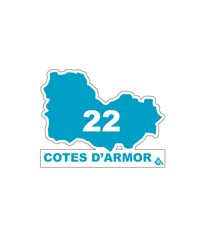 Autocollant 22 département des Côtes d'Armor - Autosignalétique