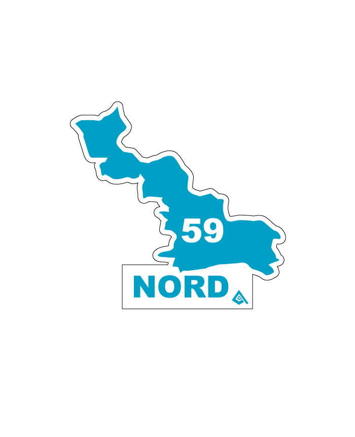 Autocollant 59 département du Nord - Autosignalétique